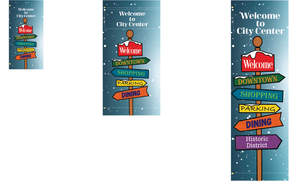 Fall, Holiday and Winter custom Street Banners